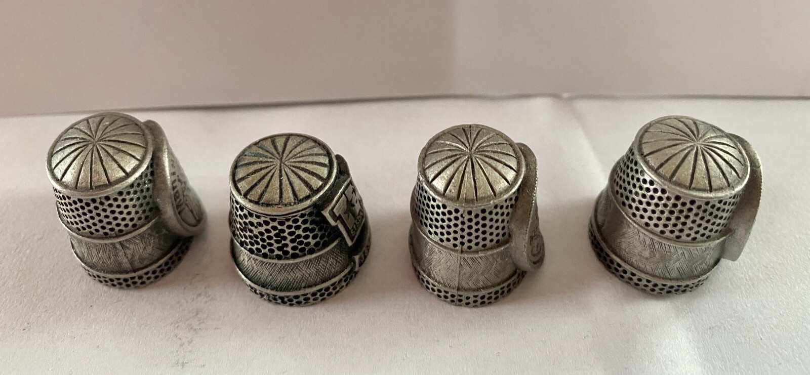 Pewter Vintage Souvenir Thimbles Lot with 4 items. Chicago, Texas, NC ...