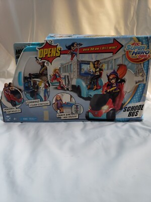 DC Super Hero Girls Transforming School Bus Transforms Vehicle 22" Toy ...