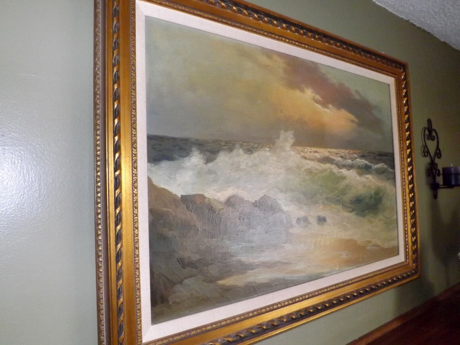 Seascape Italian M Rinaldi Impressionist Oil Painting Fine Art Vintage ...