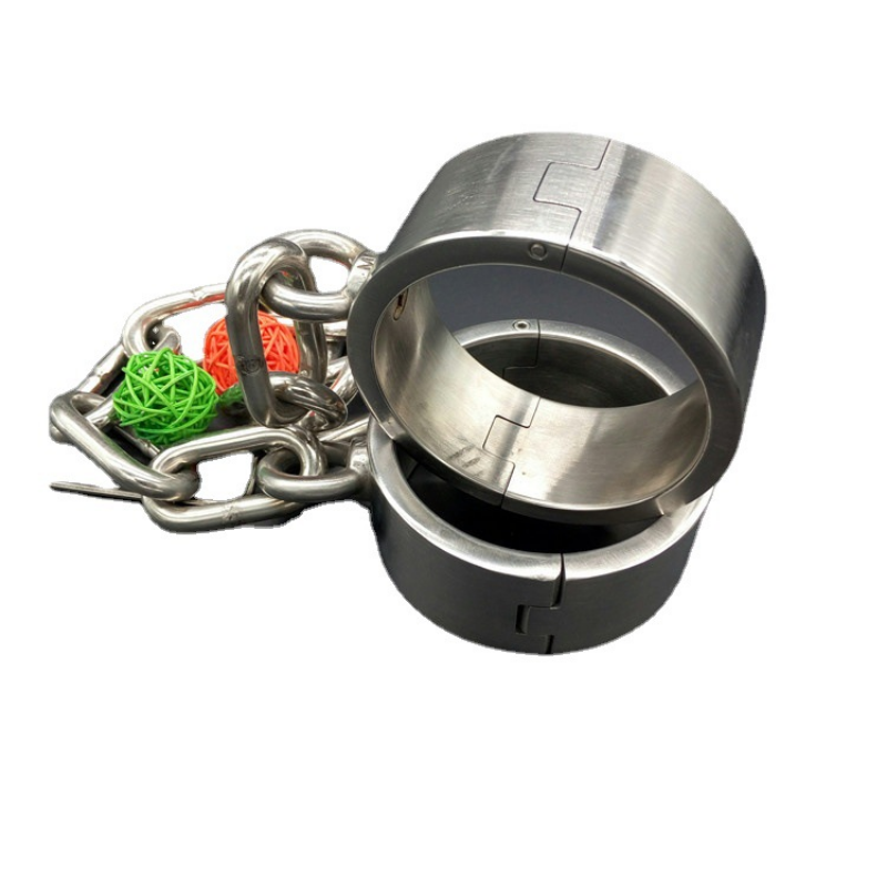 Heavy Bondage Metal Ankle Cuffs with Chain Lock Restraint Wrist Slave ...