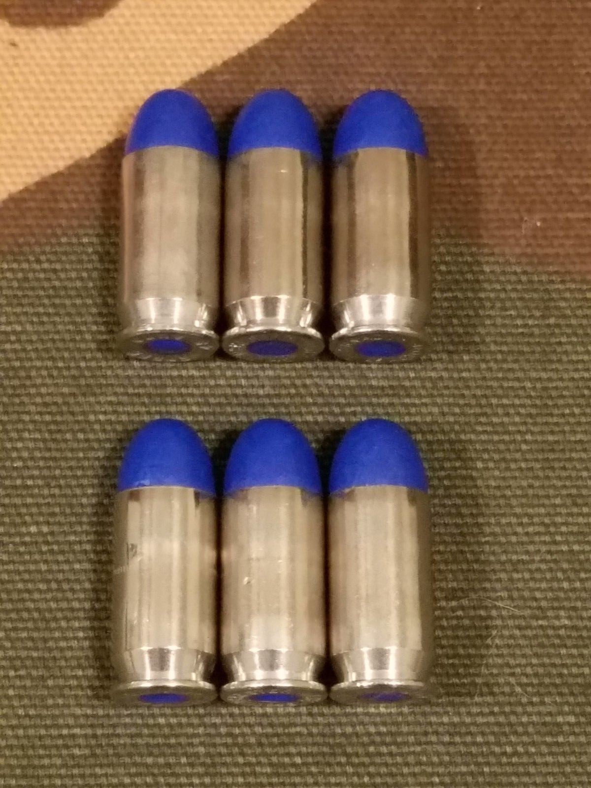 45 ACP SNAP CAPS SET OF 6, BLUE AND NICKEL, REAL 230gr WEIGHT!!! | eBay