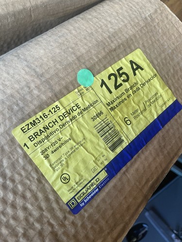 SQUARE D EZM316125 METER STACK 125AMP - 6 RINGED SOCKET POSITION 3PH IN ...