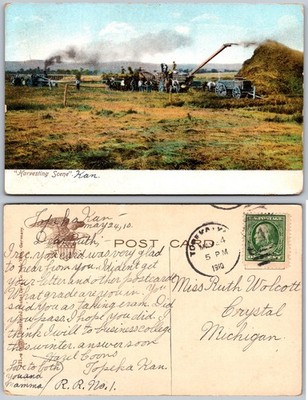 Harvesting Scene Kansas Postcard | eBay