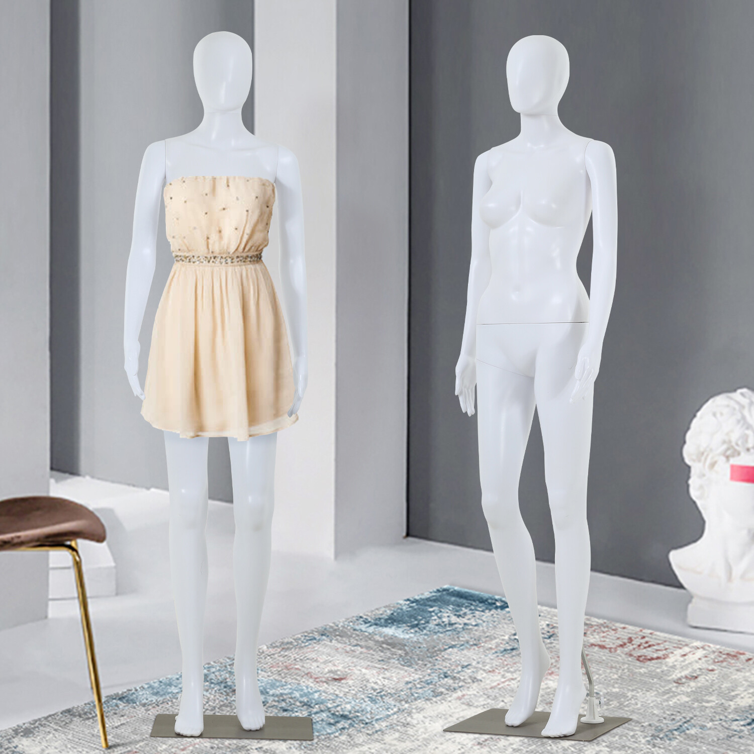 69" Female Mannequin Metal Base Detachable Realistic Full Body Dress ...