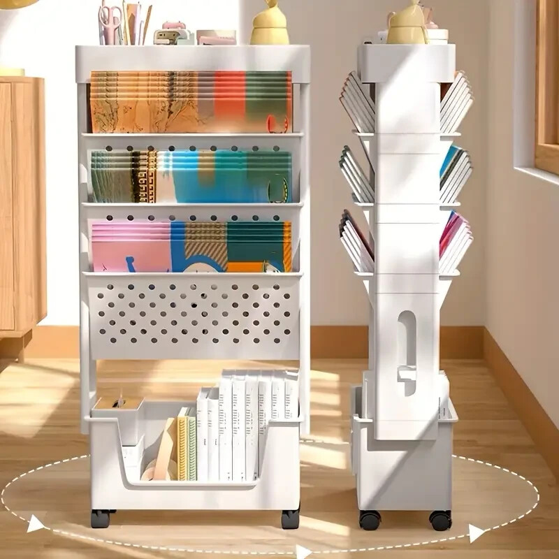 Rolling Bookcases Home Multi Layer Rolling Book Cart With Wheels