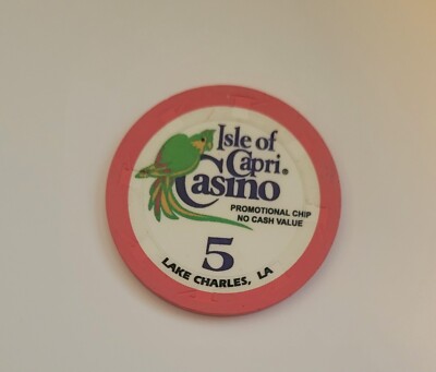 $5.00 Isle of Capri Gambling Promotional Chip Lake Charles, Louisiana ...