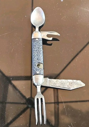 Small Colonial Prov USA Pocket Knife Camping Hobo, Fork Spoon Opener ...