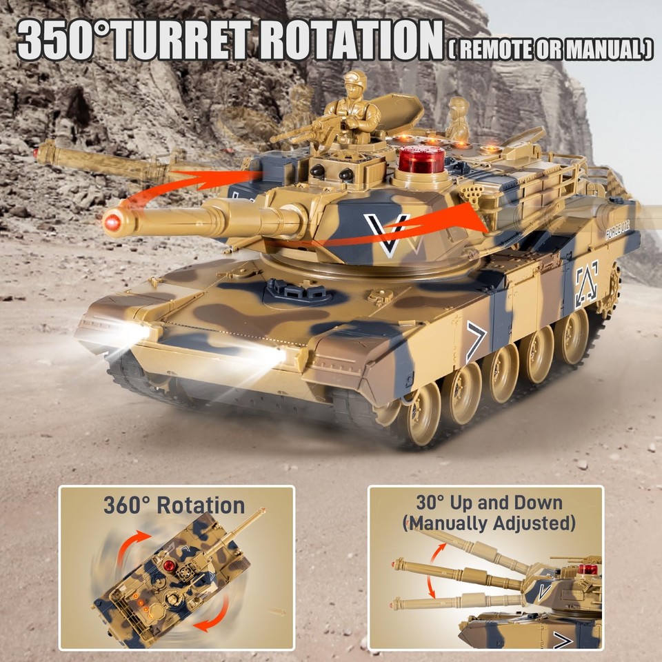 1/24 RC Battle Tank Set, Remote Control USA M1A2 and Ger Leopard II ...