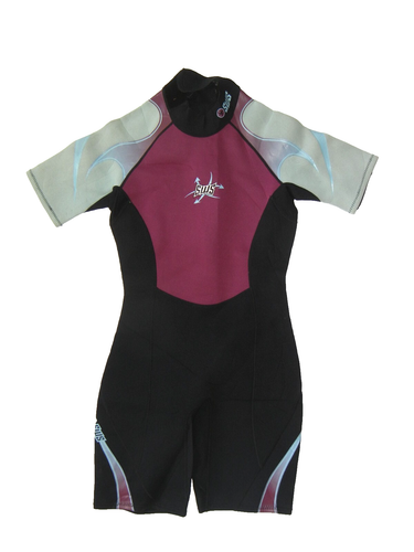 SWS Maroon Red/Black Neoprene SHORTY WETSUIT Surf Snorkel Water Ski ...