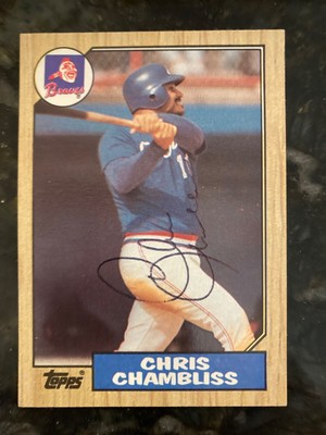 CHRIS CHAMBLISS 1987 Topps # 777 autographed baseball card BRAVES 87 ...