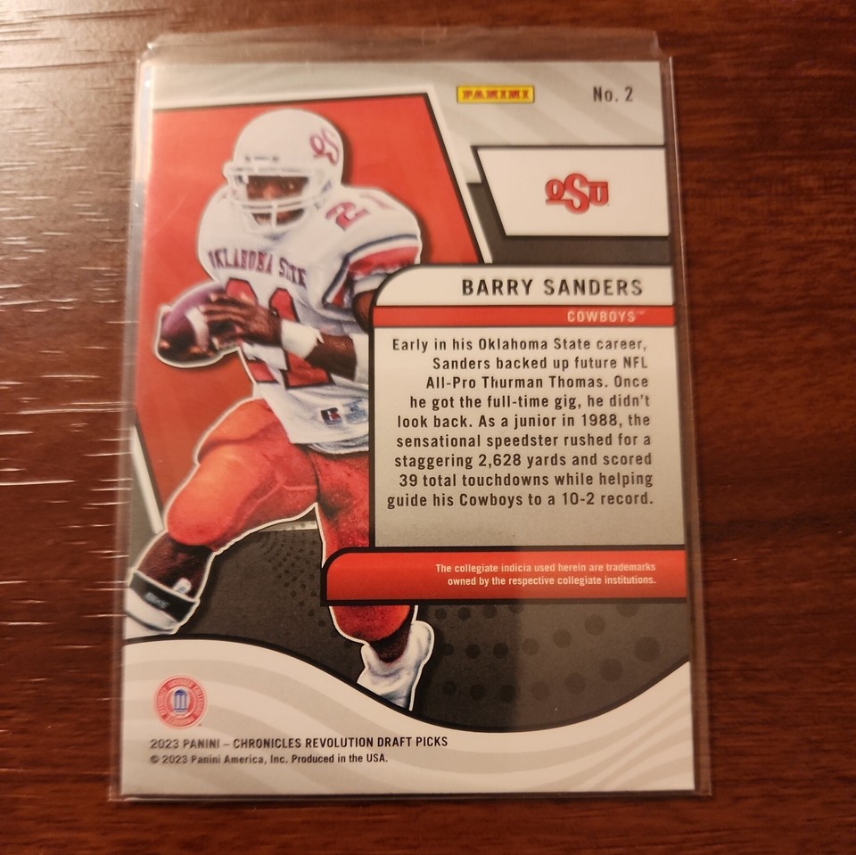 Barry Sanders 2023 Chronicles Draft Picks Revolution #2 Oklahoma State ...