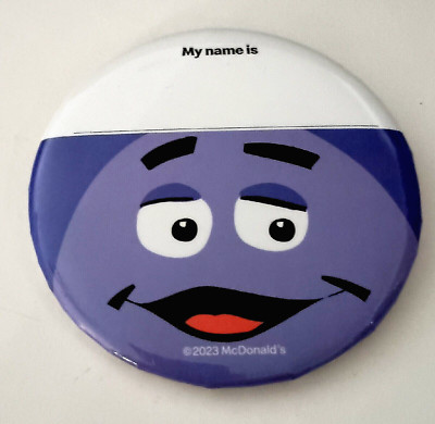 McDonald's Restaurants Grimace Employee Name Tag Button Pin NOS New ...