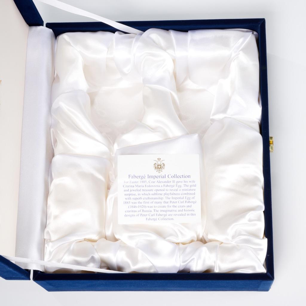 Faberge Navy Blue Velvet Wine Glass Presentation Display Storage Box ...
