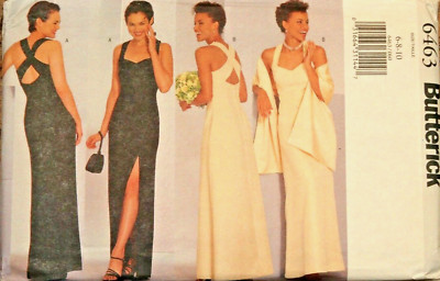 Butterick 6463 Misses Formal Bridal Lined Dress & Stole Sewing Pattern ...