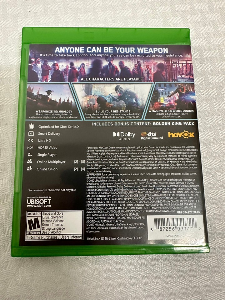 Watch Dogs Legion Xbox One/Series X Complete CIB | eBay