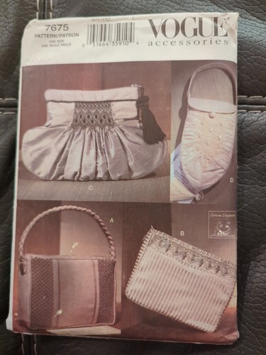 Vogue 7675 Smocked, Beaded Evening Bags in 4 Styles w Inside Pocket UC ...