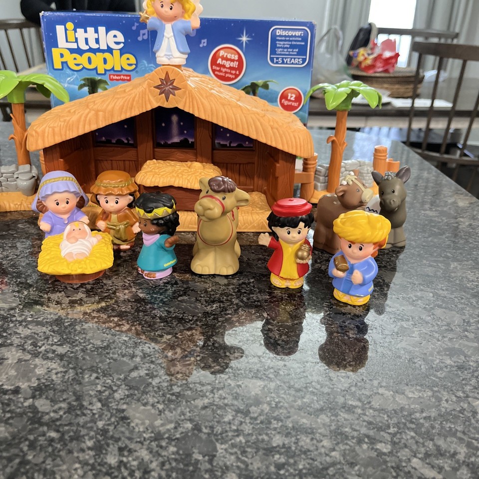 Fisher Price Little People Deluxe Christmas Story Nativity Set w/Lights ...