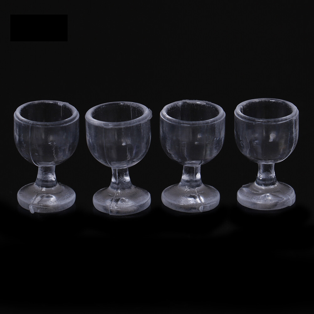 4Pcs 1:12 Dollhouse miniature goblet cup doll house kitchen wine glass ...