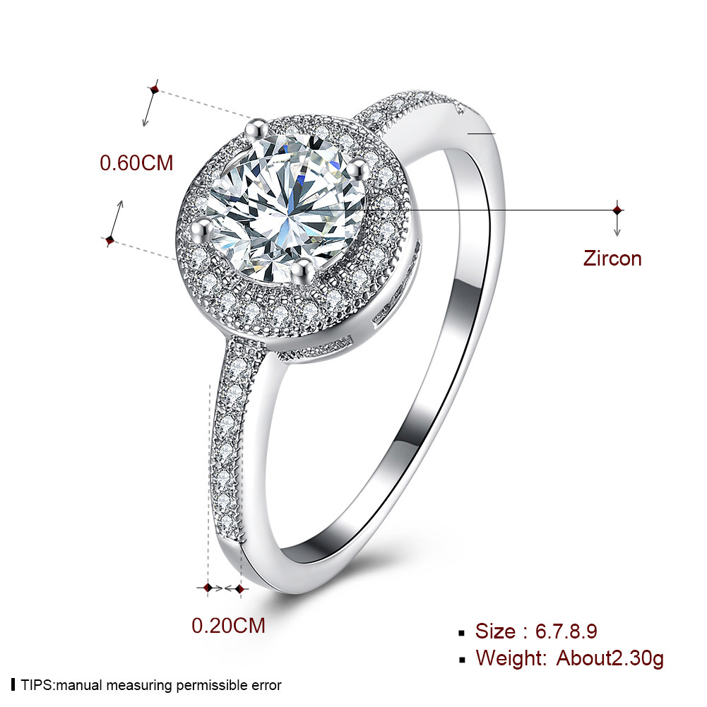 18K White Gold Filled Round Clear CZ Crystal Wedding Ring | eBay