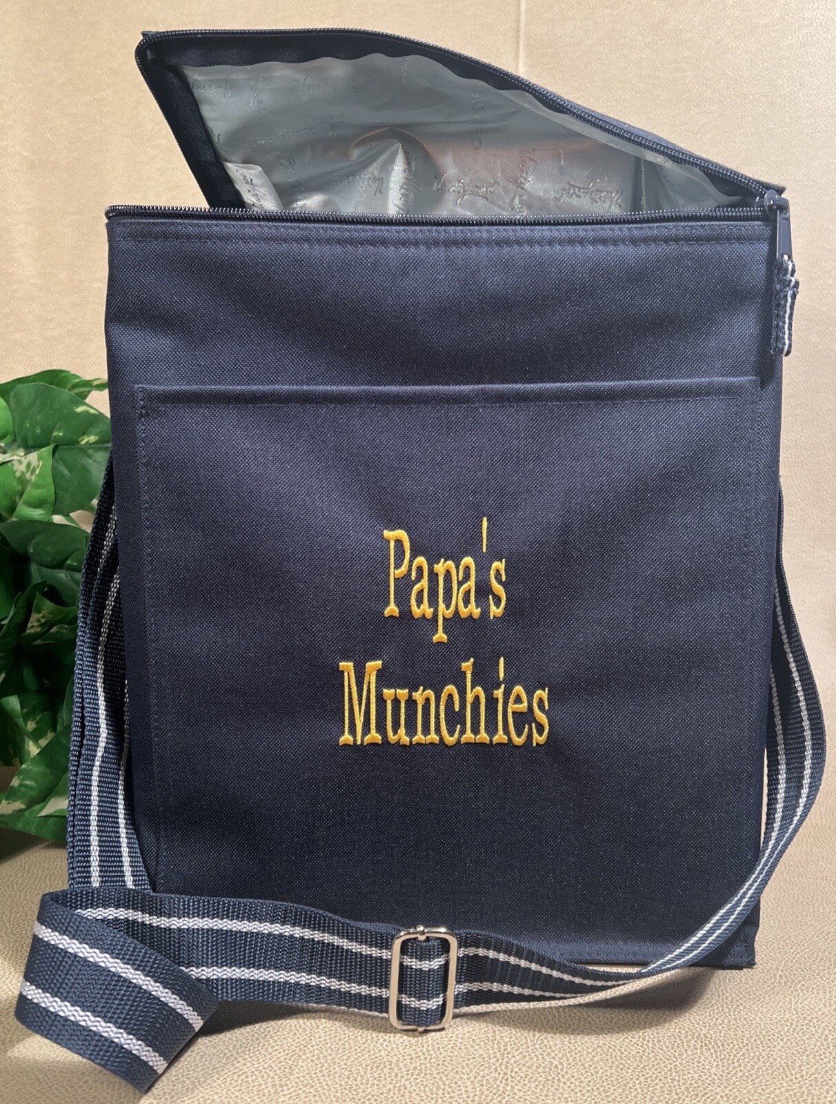 Thirty-One Spirit Collection Navy Blue Insulated Bag- Reads “Papa’s ...