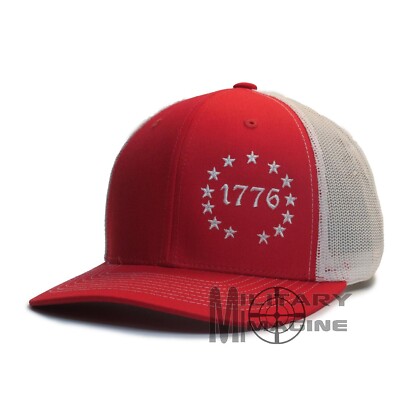 1776 Betsy Ross 13 Colonies 2A Red / White hat cap Trucker Mesh ...