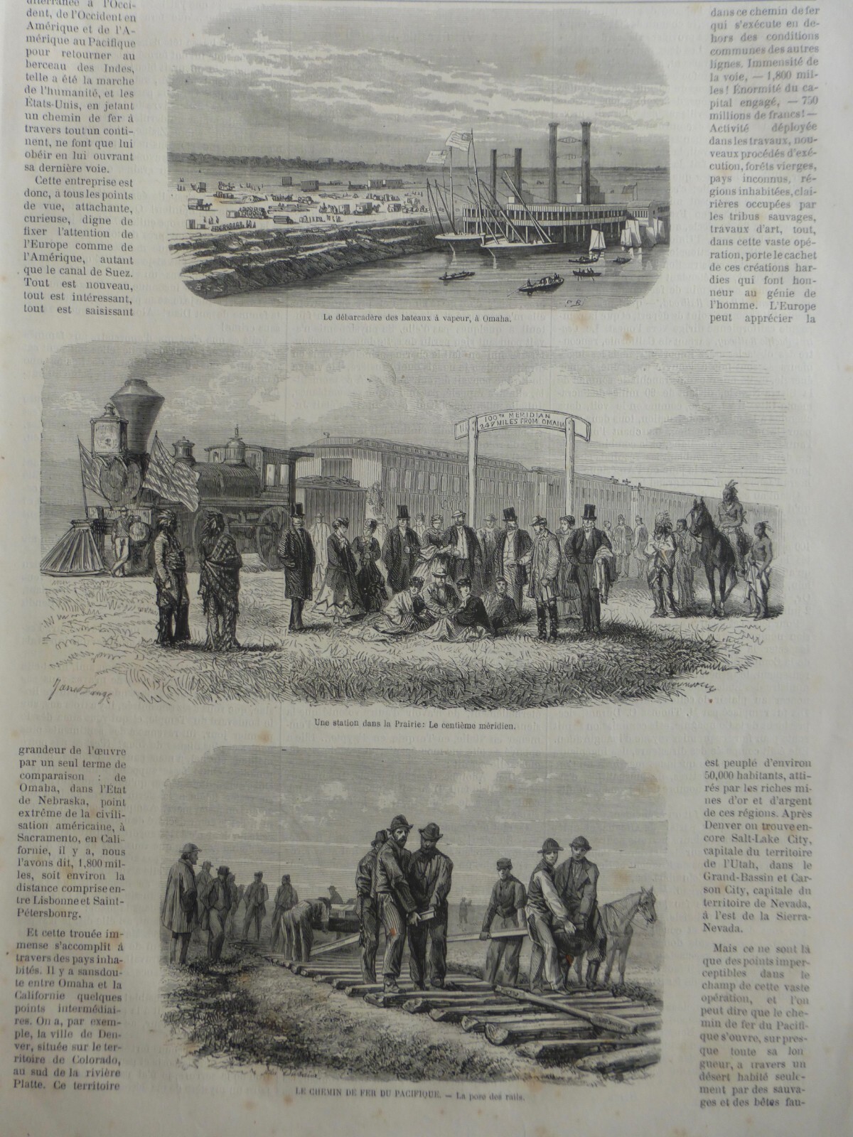 1868 Pacific Railroad Rail Track Sleepers Railway 4 Antique Newspapers ...