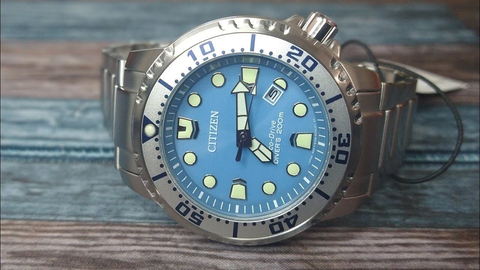 Citizen Promaster BN0165-55L Eco-Drive Ice Blue Analog Stainless Steel ...