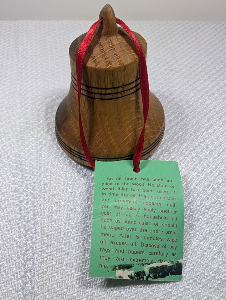 Carved Red Oak Miniature Bell Christmas Ornament Heirloom Ornaments | eBay