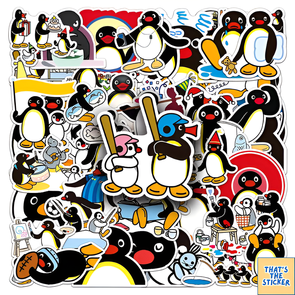 Pingu Penguin Stickers 10 Mystery Pack (Self Adhesive) Funny Cartoon ...