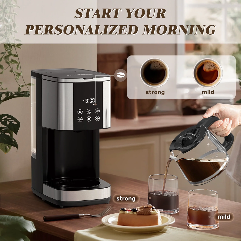 Drip Coffee Maker with Glass Carafe, Brew Drip Coffee Machine with ...