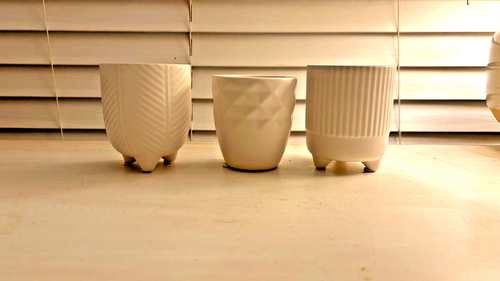 Set of 3 Ceramic Succulent Pots - Matching Set - Brand New - Ships FREE ...