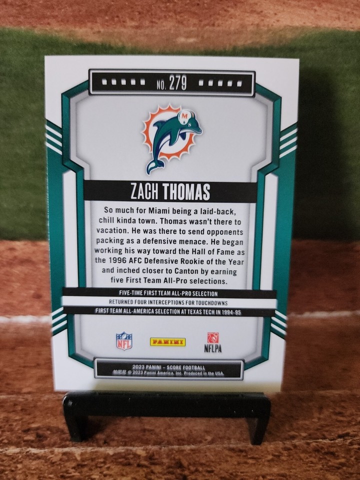 Zach Thomas 2023 Score Miami Dolphins #279 Gold | eBay