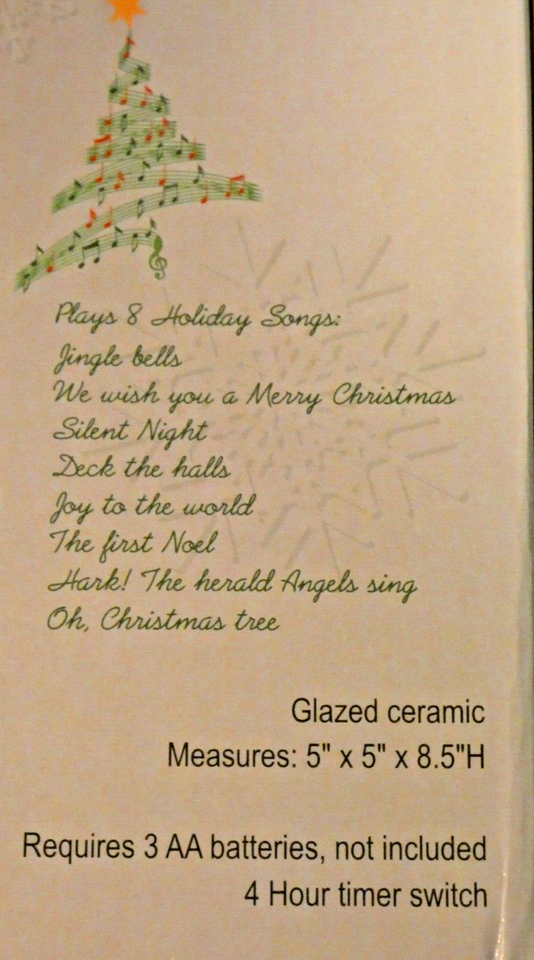 Musical CHRISTMAS IS FOREVER Ceramic Christmas Tree, 8 Tunes 8.5 ...