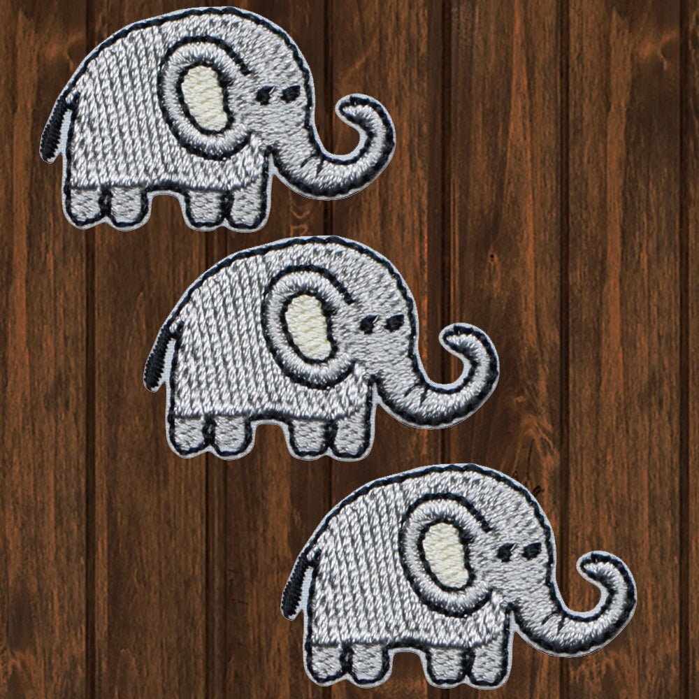 Mini Elephants Embroidered Patch — 3-Pack — Iron On | eBay