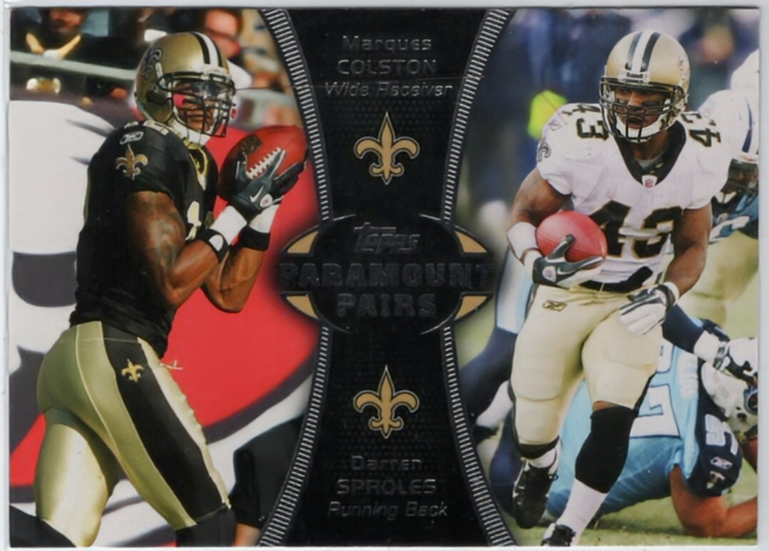 2012 Topps Paramount Pairs Marques Colston Darren Sproles Insert Card # ...