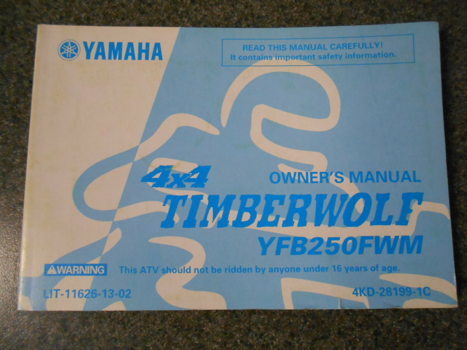 Yamaha Owners Manual 2000 YFB250 YFB250FWM 4X4 Timberwolf LIT-11626-13 ...