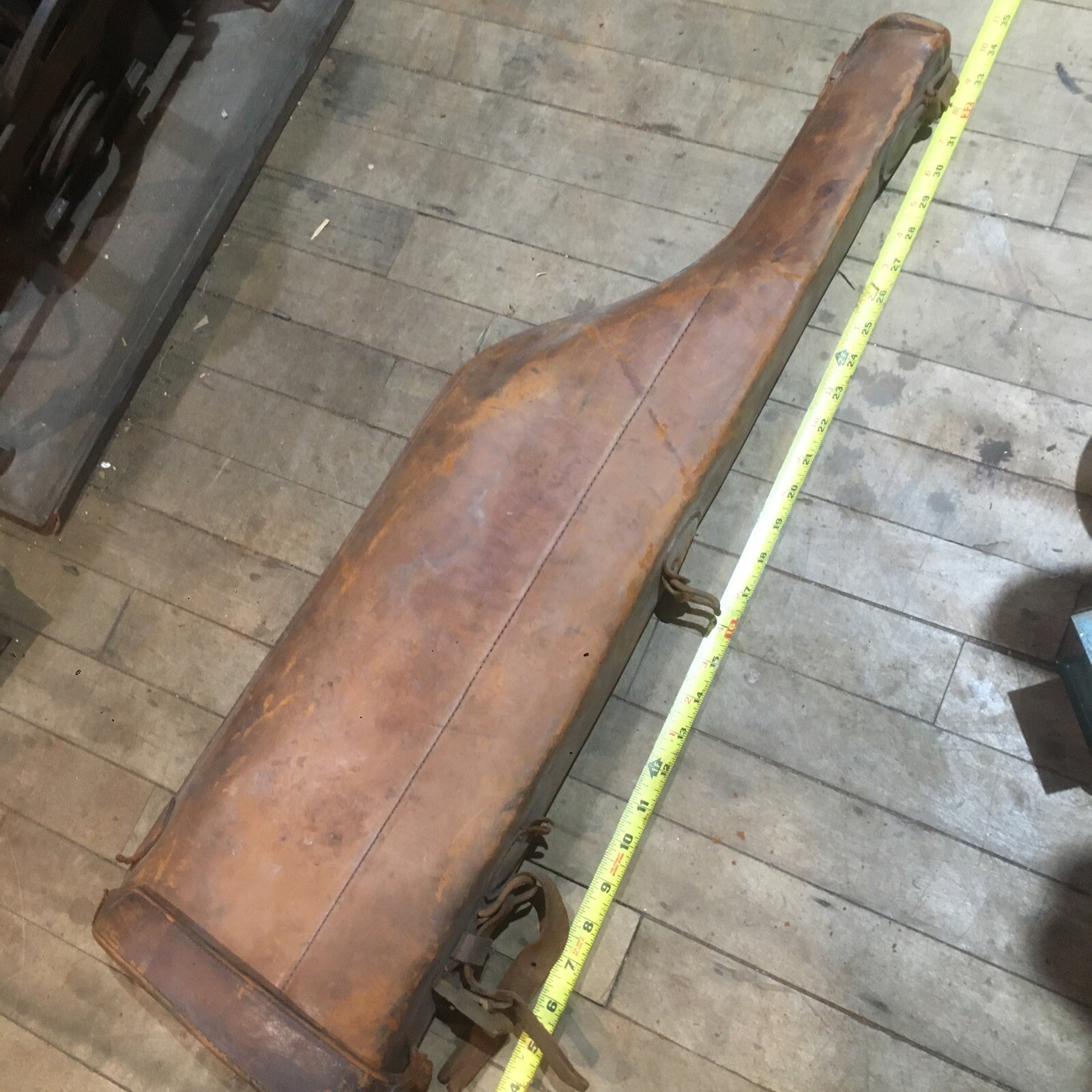 vintage antique leather rifle sheath hard case hunting | eBay