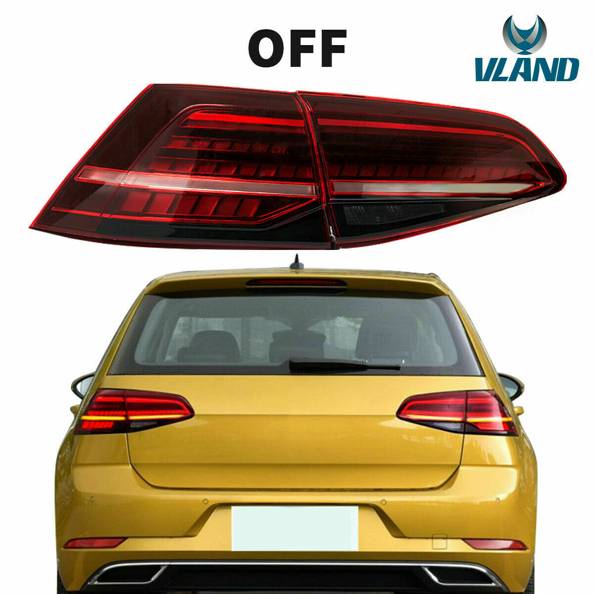 2Set LED Tail lights Fit For Volkswagen Golf 7 MK7 MK7.5 2013-2019 Rear ...