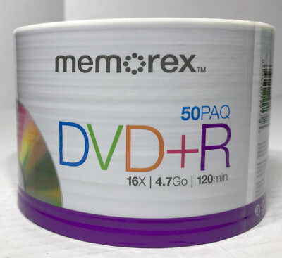 Memorex DVD-R 16X Blank Recordable Media Discs 120 Min New Sealed | eBay