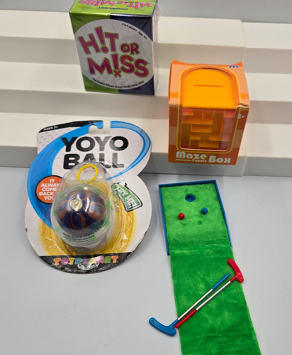 Lot of 4 toys Stuffer Stocking Yoyo Ball/Maze Box/Hit or Miss game ...