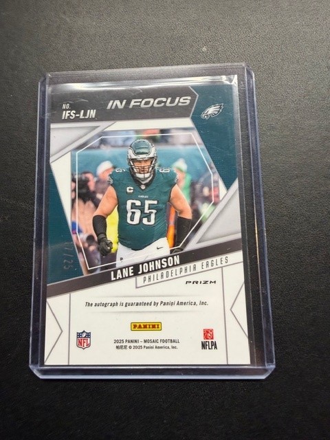 2025 Panini Mosaic Lane Johnson In Focus Autograph Green #/25 Auto ...
