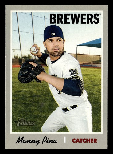 Manny Pina 2019 Topps Heritage #333 Milwaukee Brewers Buy10get5FREE | eBay
