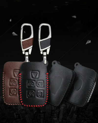 For Land Rover Range Rover Jaguar Leather Remote Car Key Fob Case Cover ...