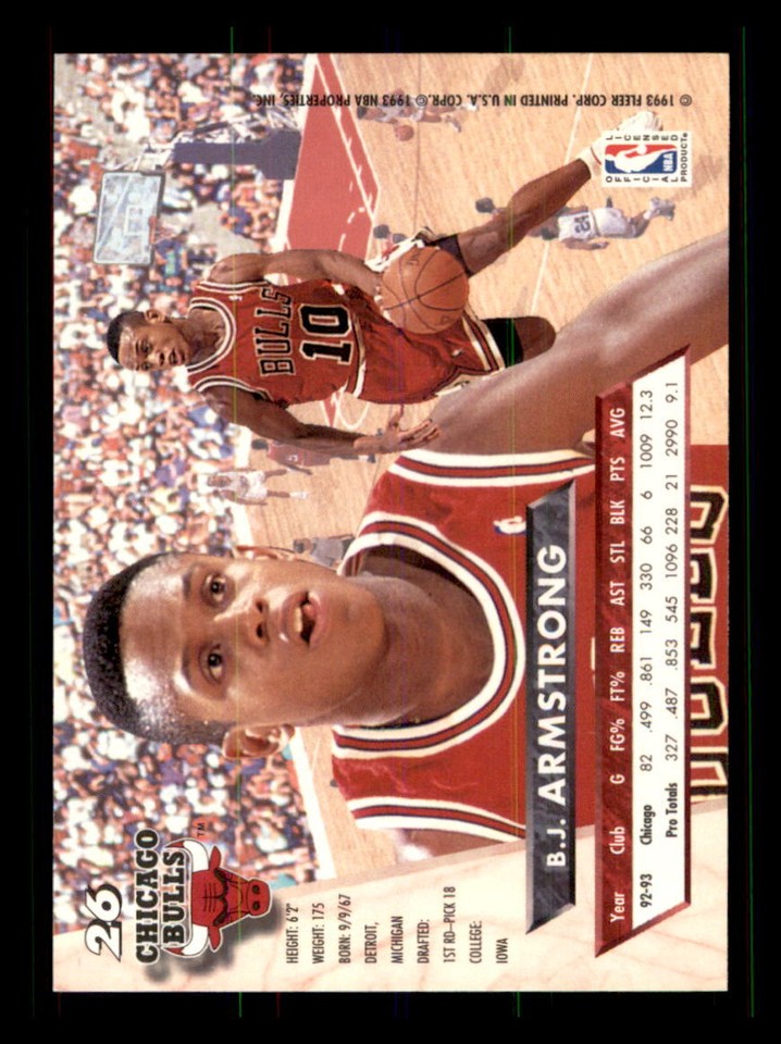 1993 Basketball Ultra B.J. Armstrong Chicago Bulls #26 | eBay