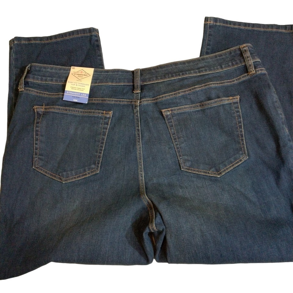 NWT St John's Bay Jeans Woman 20P Short Straight Leg Secretly Slender ...