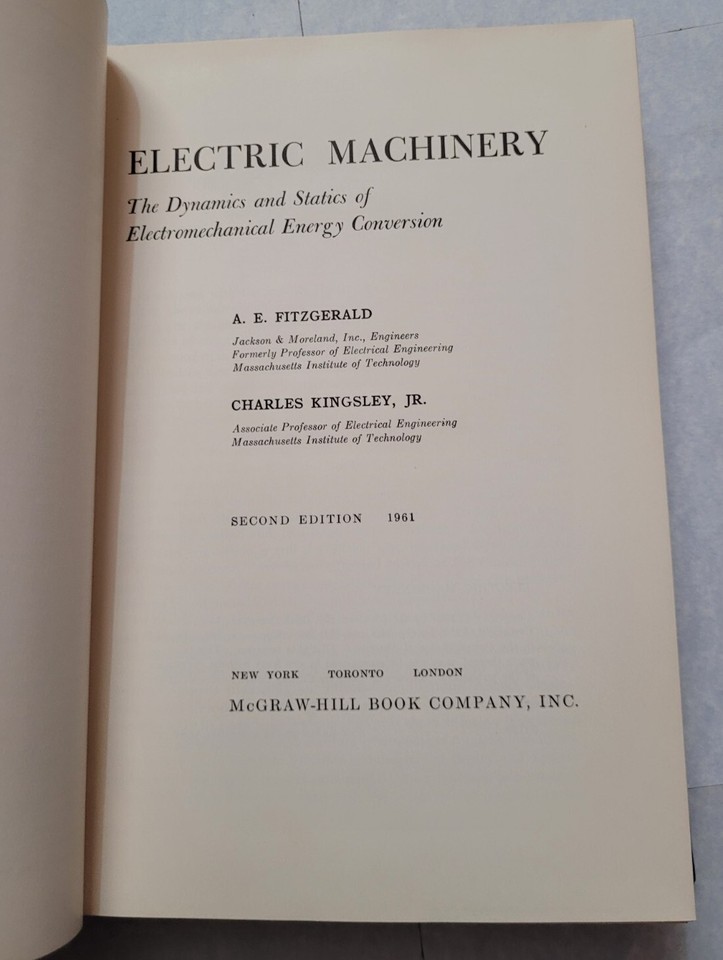 Electrical And Electronic Engineering Series, Electric Machinery 2nd Ed ...