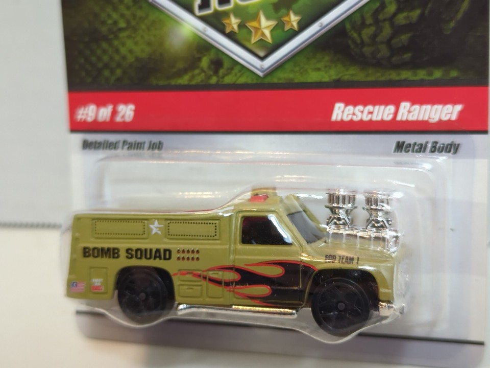 HOT WHEELS 2008 MILITARY RODS RESCUE RANGER #9 Bomb Squad Black 🔥 ...