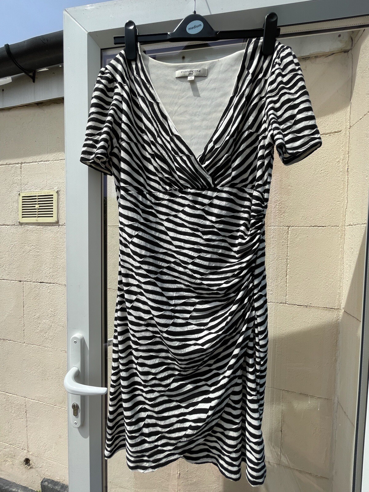 Evan Picone Size 12 Zebra Animal Pattern Dress Black And White Stripy ...