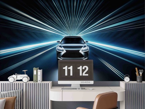 3D Sci-fi Sports Car Pattern Self-adhesive Removable Wallpaper Murals ...