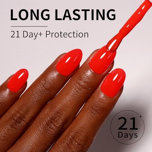 Neon Red Gel Nail Polish, 0.54 Fl Oz Large Bottle UV/LED Soak Off A ...